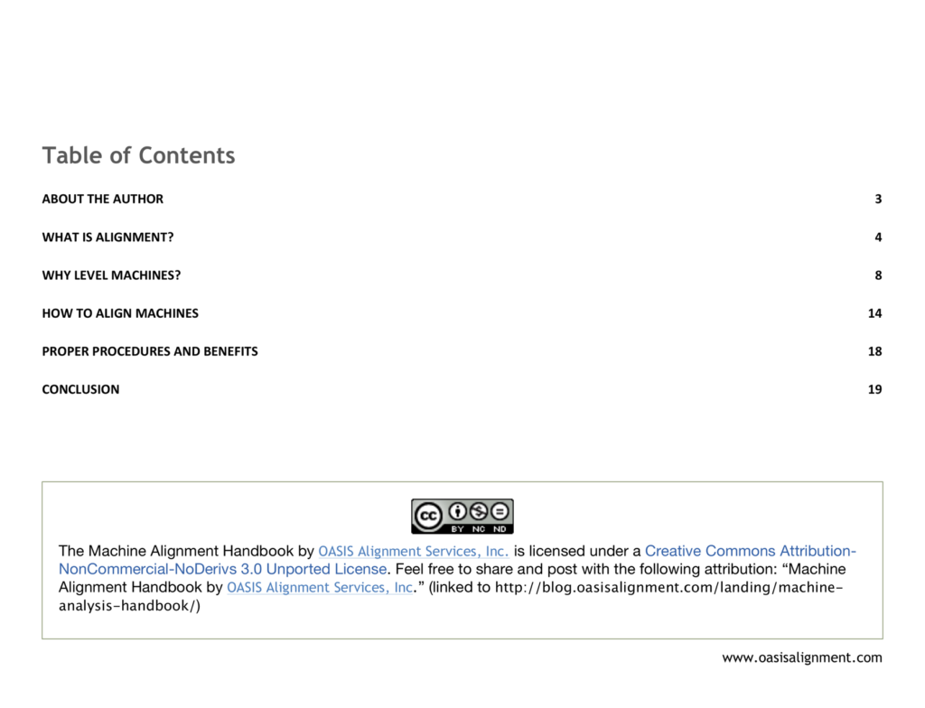 Download Our FREE Machine Alignment Handbook - OASIS Alignment Services